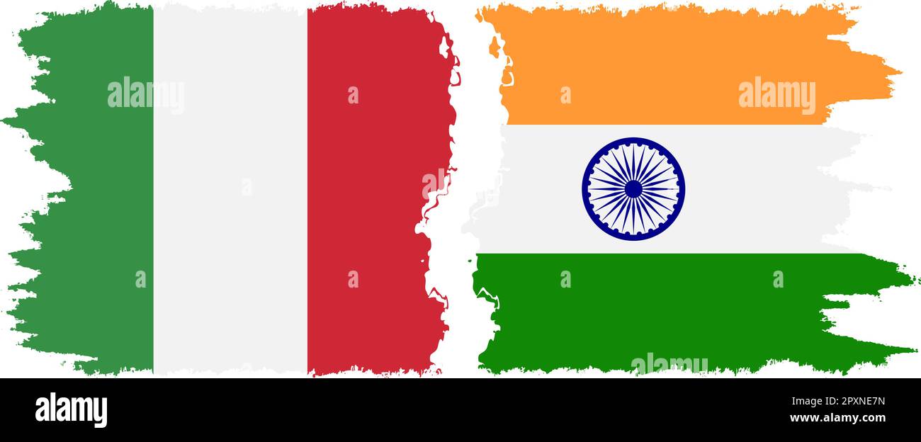 India and Italy grunge flags connection, vector Stock Vector Image ...