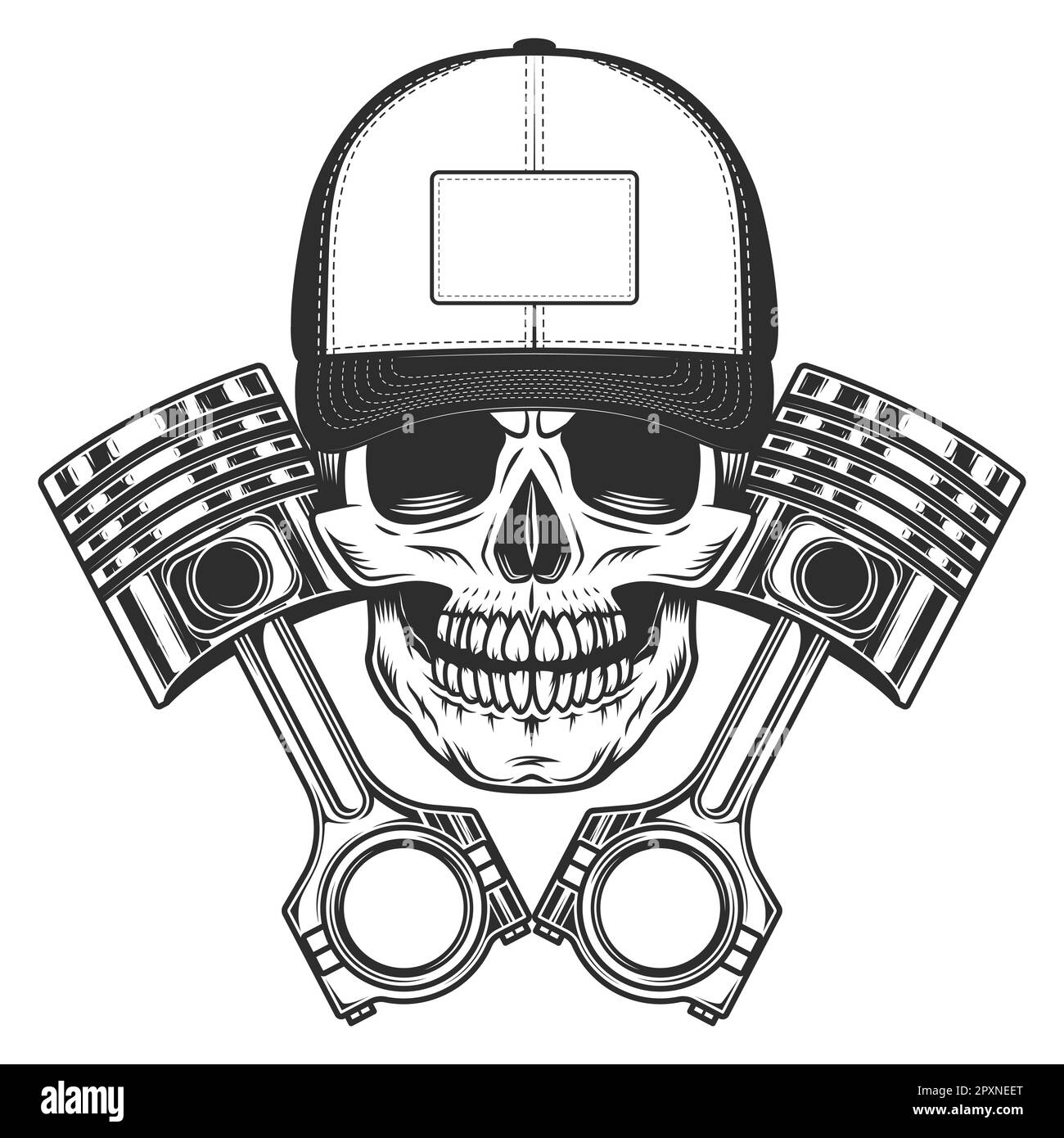 Skull pistons vector vectors hi-res stock photography and images - Alamy