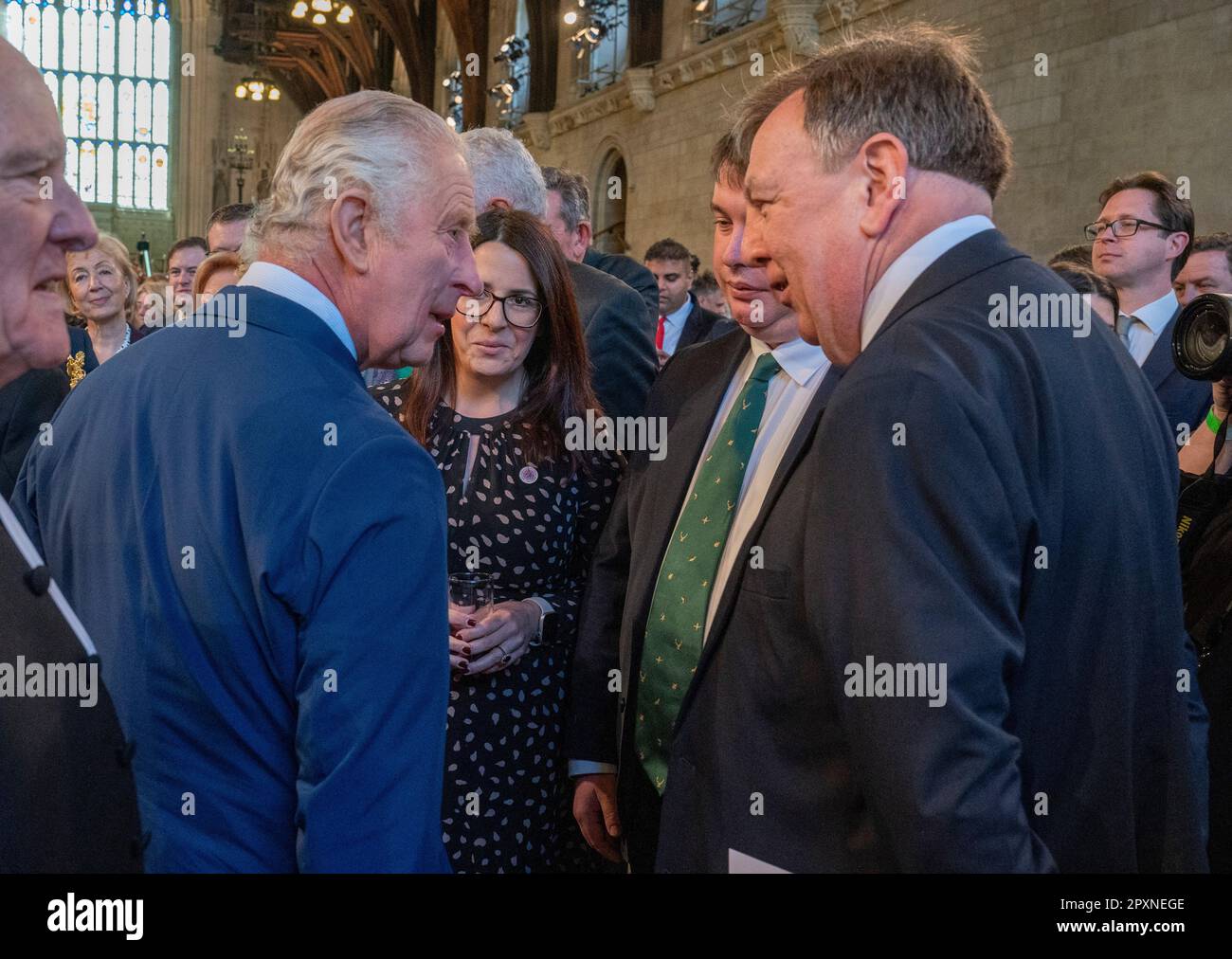 King Charles III during his visit to Westminster Hall at the Palace of ...