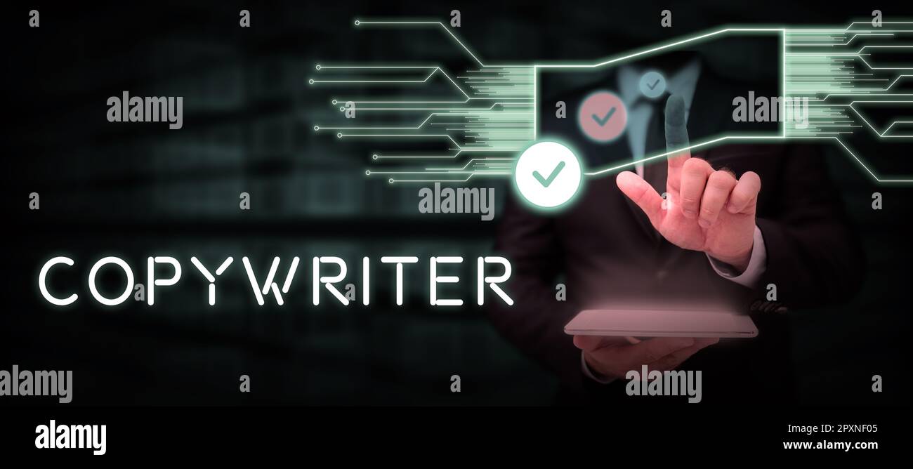 Text sign showing Copywriter, Conceptual photo writing the text of ...