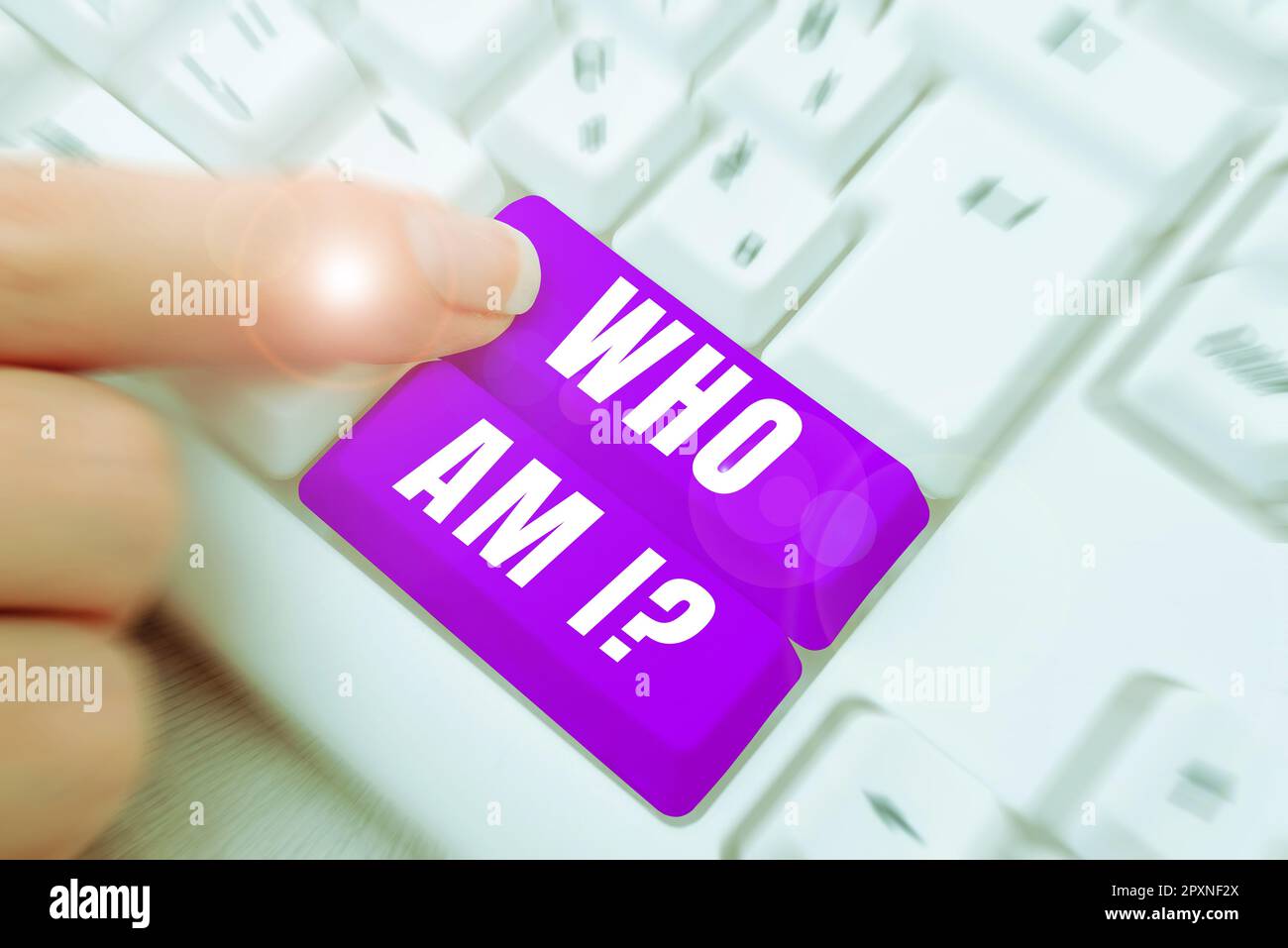 Conceptual display Who Am I, Word Written on when being asked about ...