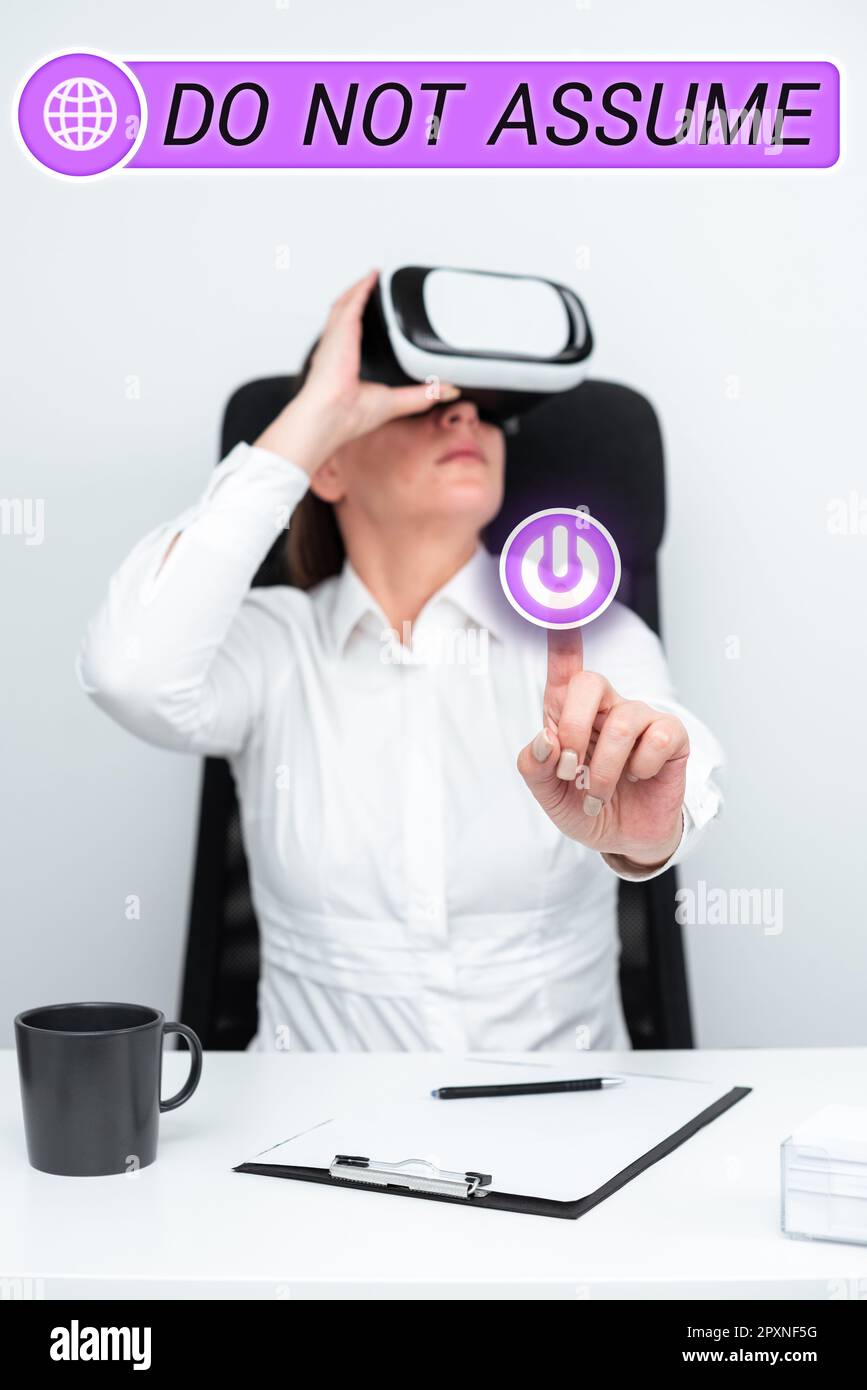 Text caption presenting Do Not Assume, Concept meaning Ask first to ...