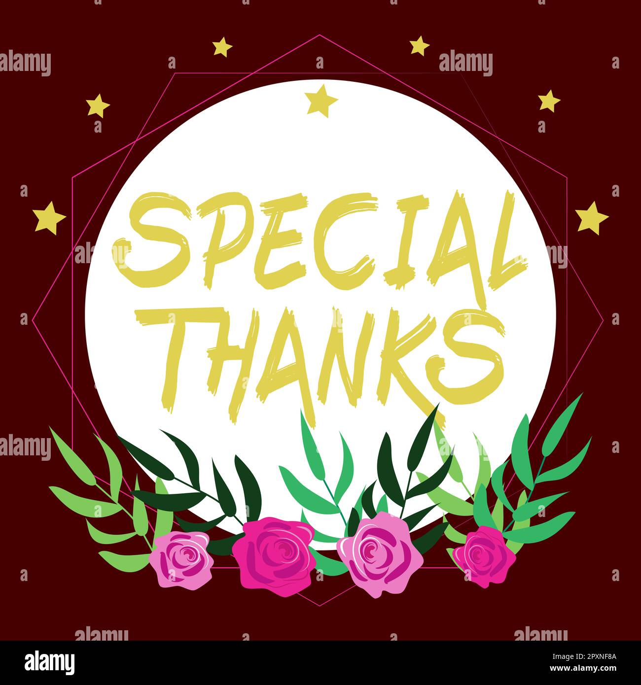 Text caption presenting Special Thanks, Word Written on expression of ...