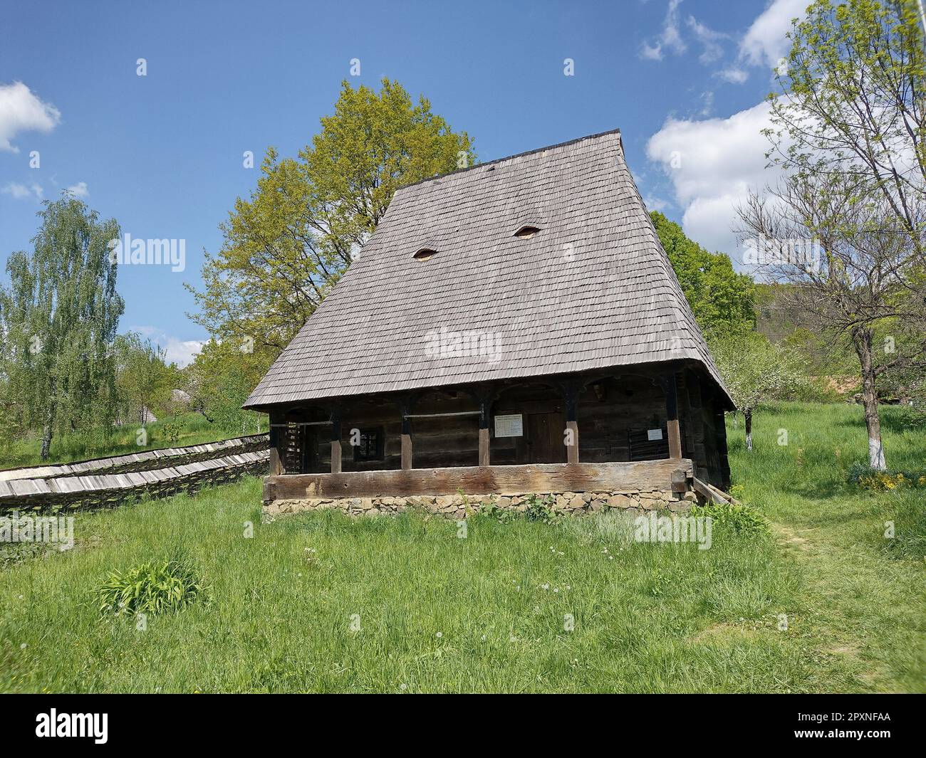Old wooden house from Maramures county, Romania, at the Village Museum ...