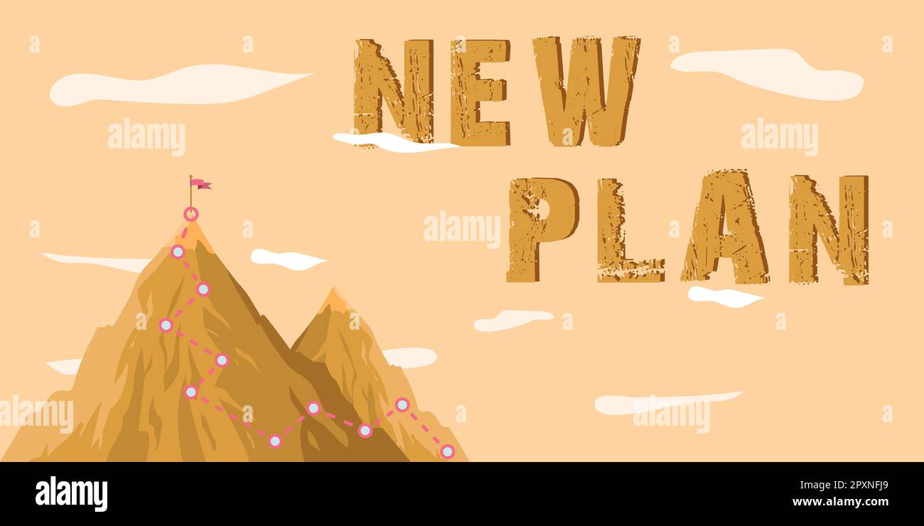 Hand writing sign New Plan, Business concept Start of a detailed ...