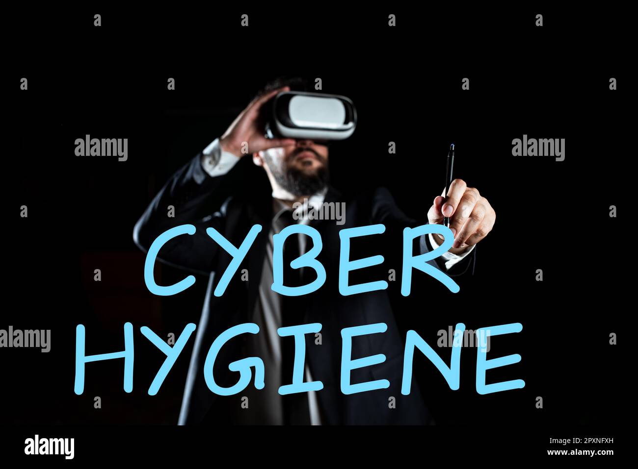 Text showing inspiration Cyber Hygiene, Concept meaning steps that ...