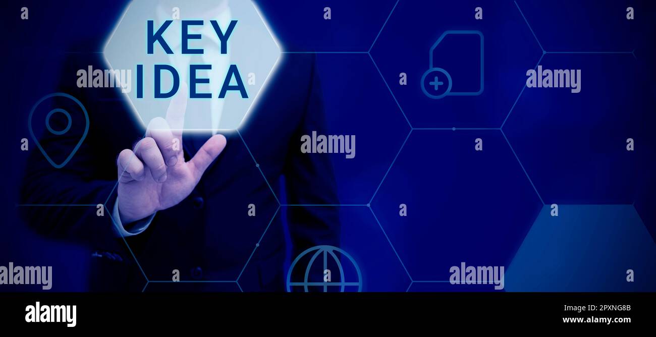 Text caption presenting Key Idea, Concept meaning Exceptional or vital ...