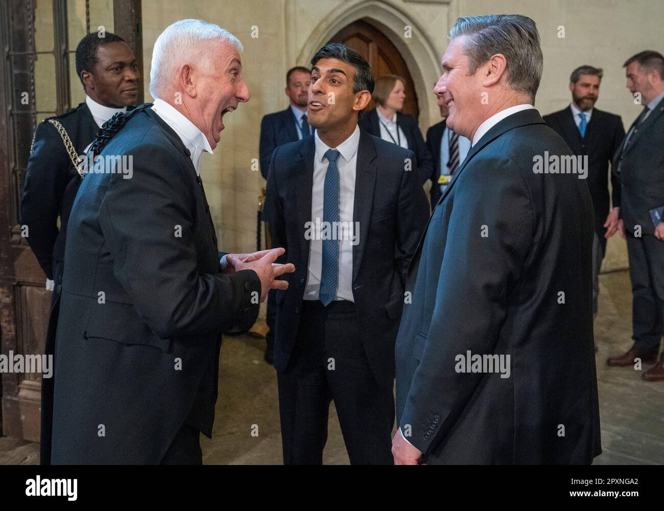 Commons Speaker Sir Lindsay Hoyle speaks with Prime Minister Rishi ...