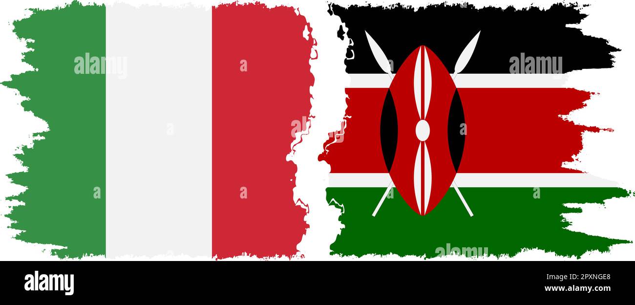 Kenya and Italy grunge flags connection, vector Stock Vector Image ...