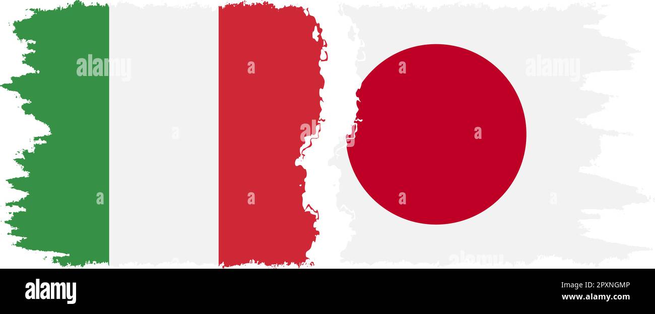 Japan and Italy grunge flags connection, vector Stock Vector Image ...