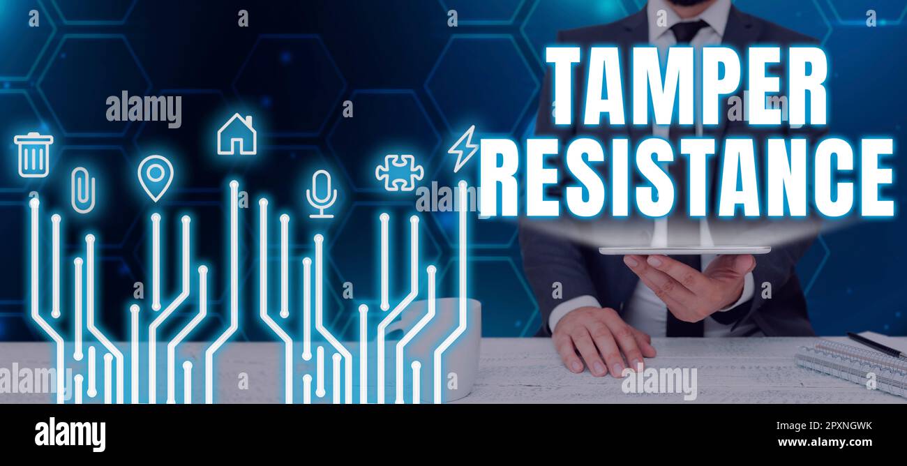 Conceptual caption Tamper Resistance, Word for resilent to physical ...