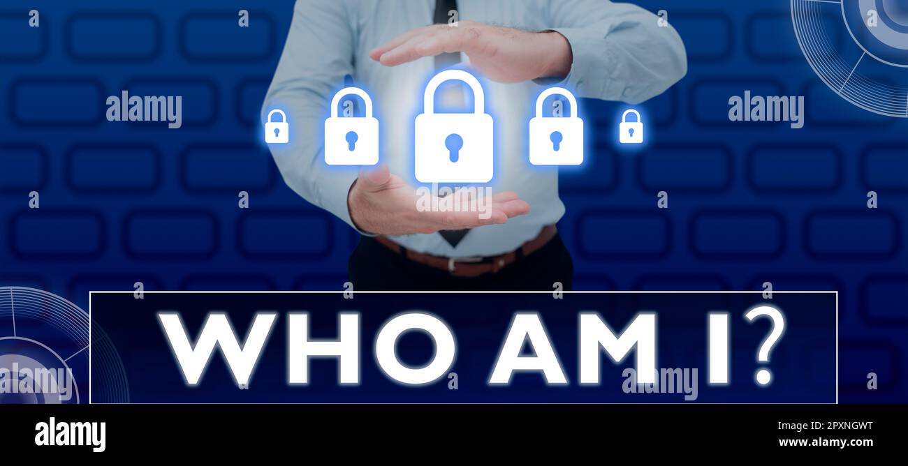 Sign displaying Who Am I, Word for when being asked about your name ...