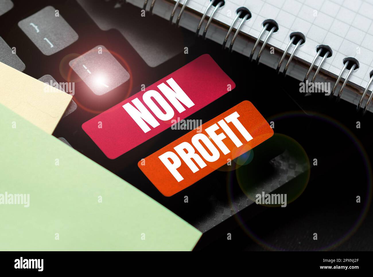 Sign displaying Non Profit, Internet Concept type of organization that ...