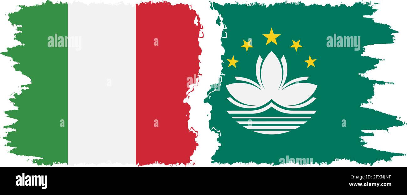 Macau and Italy grunge flags connection, vector Stock Vector Image ...