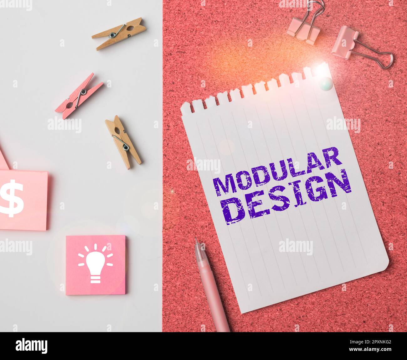 Text caption presenting Modular Design, Business concept product ...