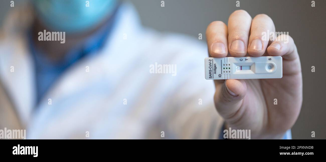 Express corona test. Negative covid antigen test Stock Photo - Alamy
