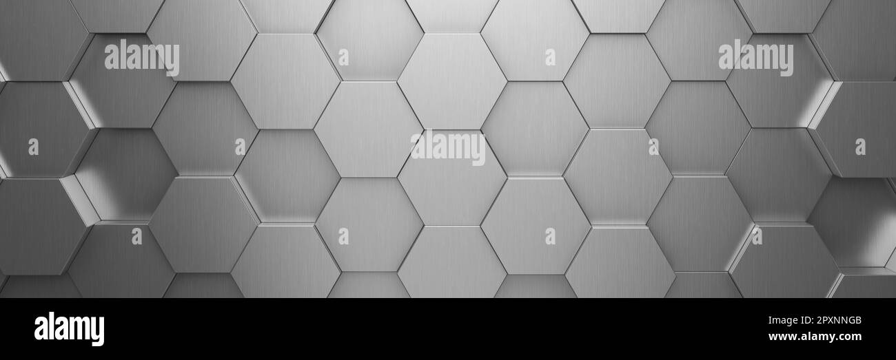 Modern metallic honeycomb and hexagon background pattern. 3d rendering ...