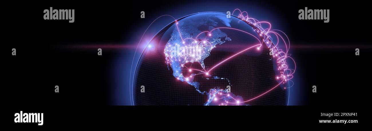 Global connection concept. Planet earth network sphere. 3d rendering ...
