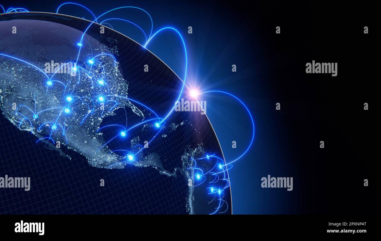Global connection concept. Planet earth network sphere. 3d rendering ...