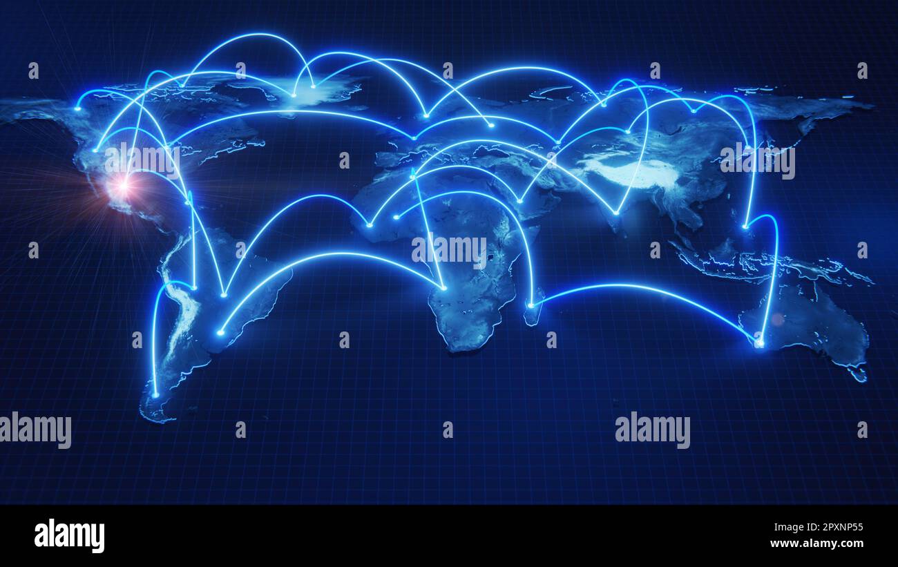 Global connection concept. Planet earth network sphere. 3d rendering ...