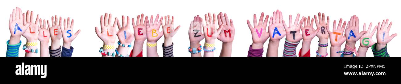 Children Hands Building Colorful German Word Alles Liebe Zum Vatertag ...
