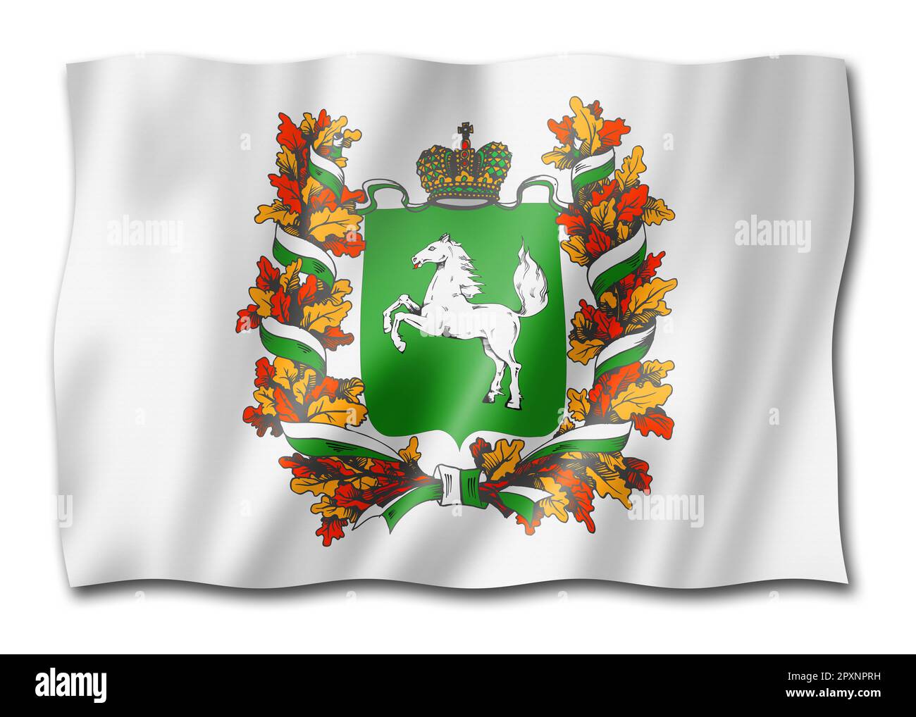Tomsk state - Oblast - flag, Russia waving banner collection. 3D ...