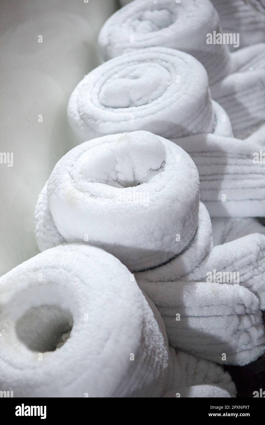 Refrigeration piping systems. Temporary skating ring installation Stock ...