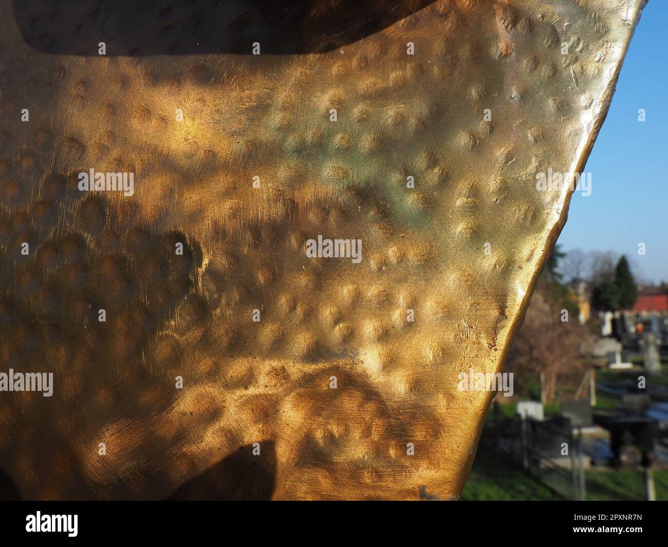 Metal bronze textured plate. Bronze or copper polished surface with ...