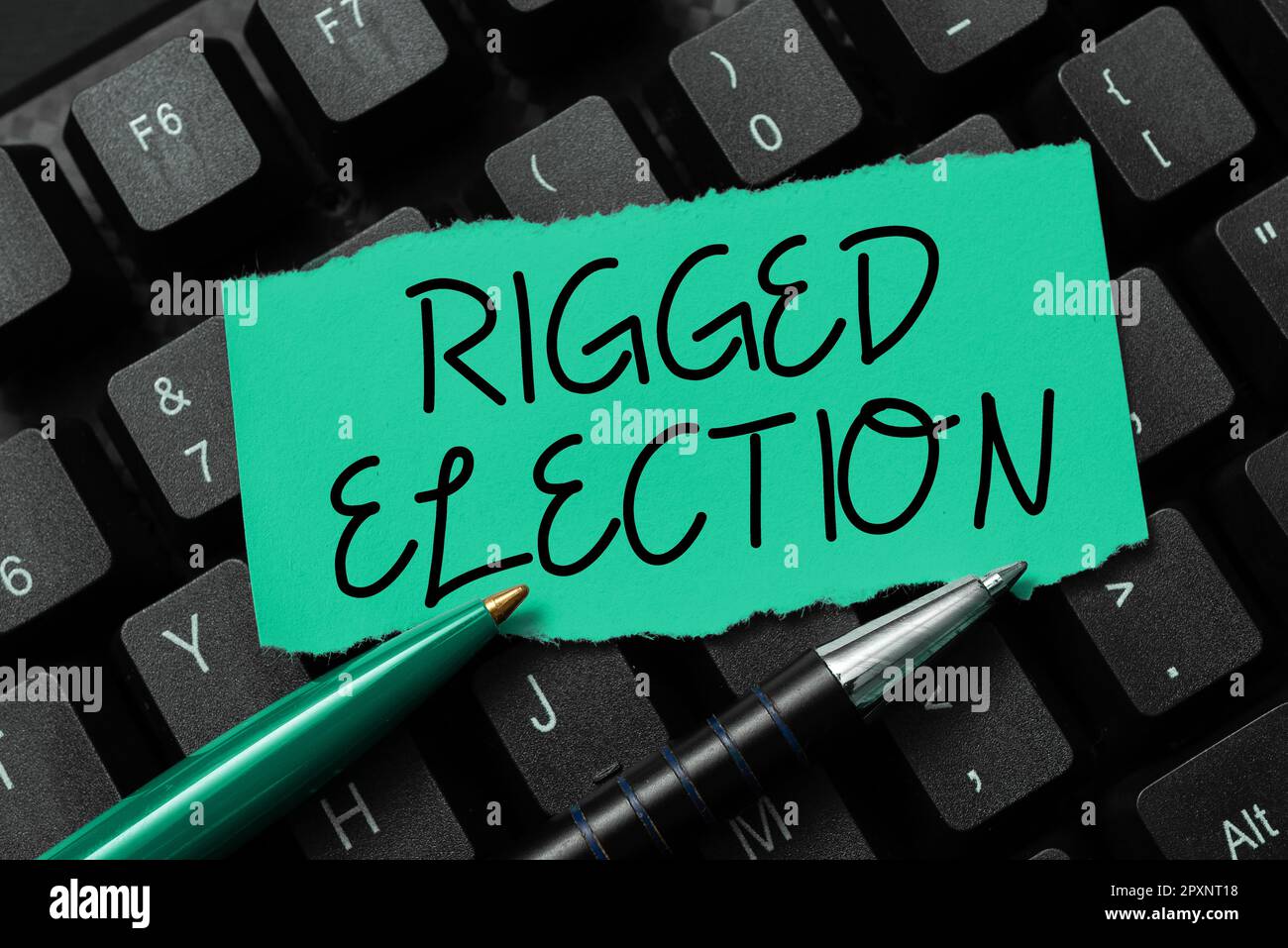Handwriting text Rigged Election, Word Written on Manage drilling ...