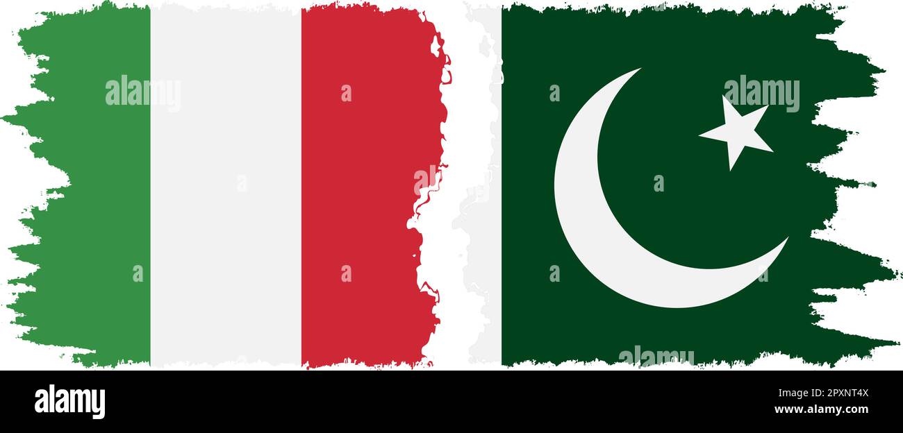 Pakistan and Italy grunge flags connection, vector Stock Vector Image ...