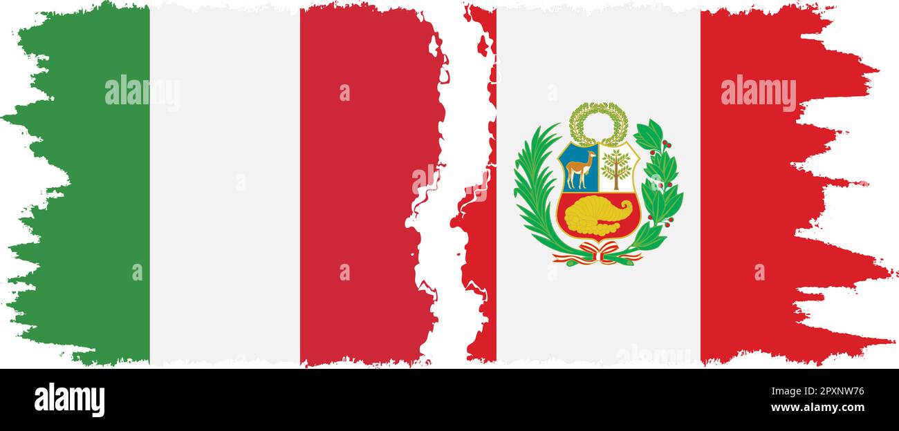 Peru and Italy grunge flags connection, vector Stock Vector Image & Art ...
