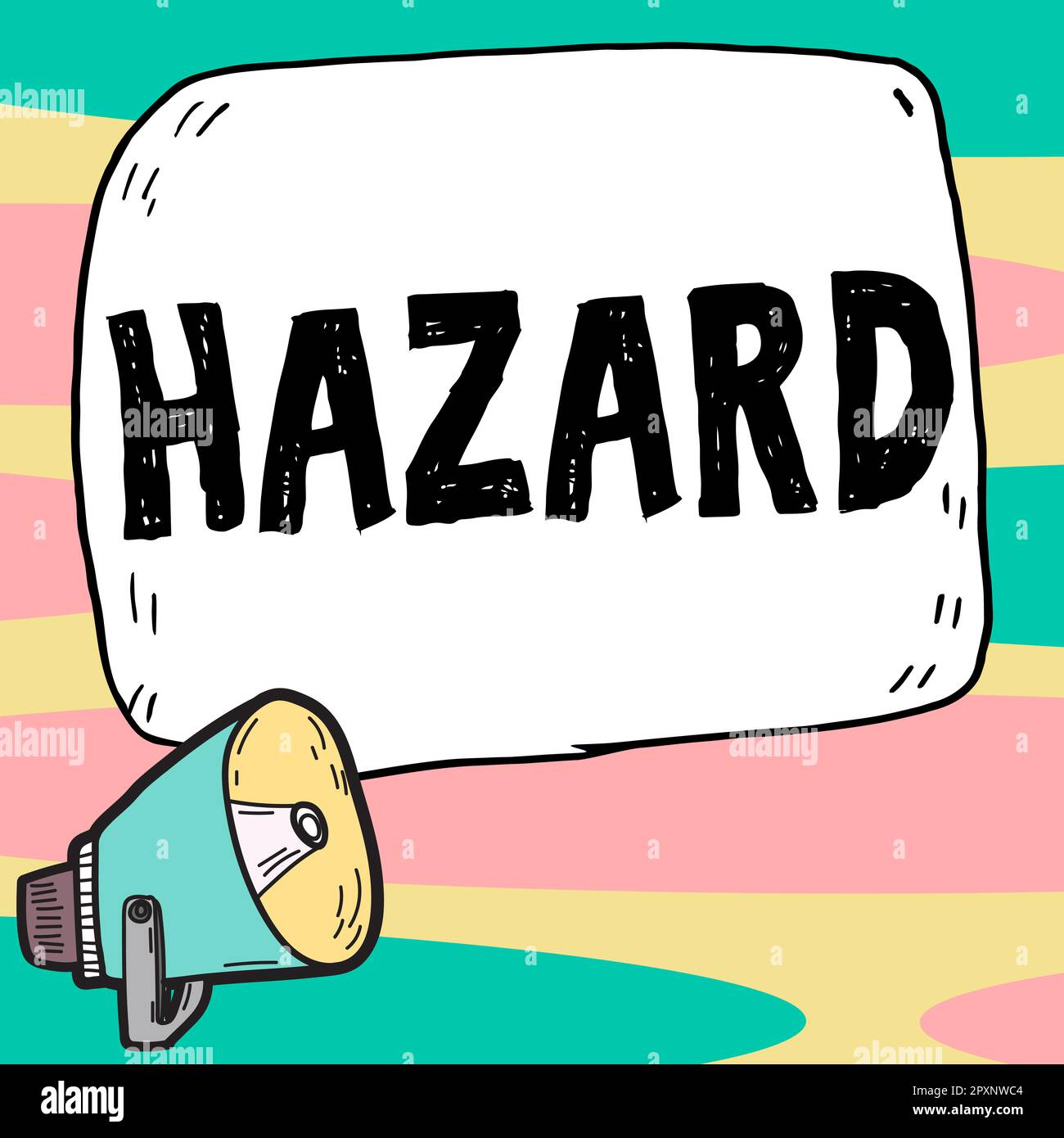 Conceptual caption Hazard, Business showcase account or statement ...