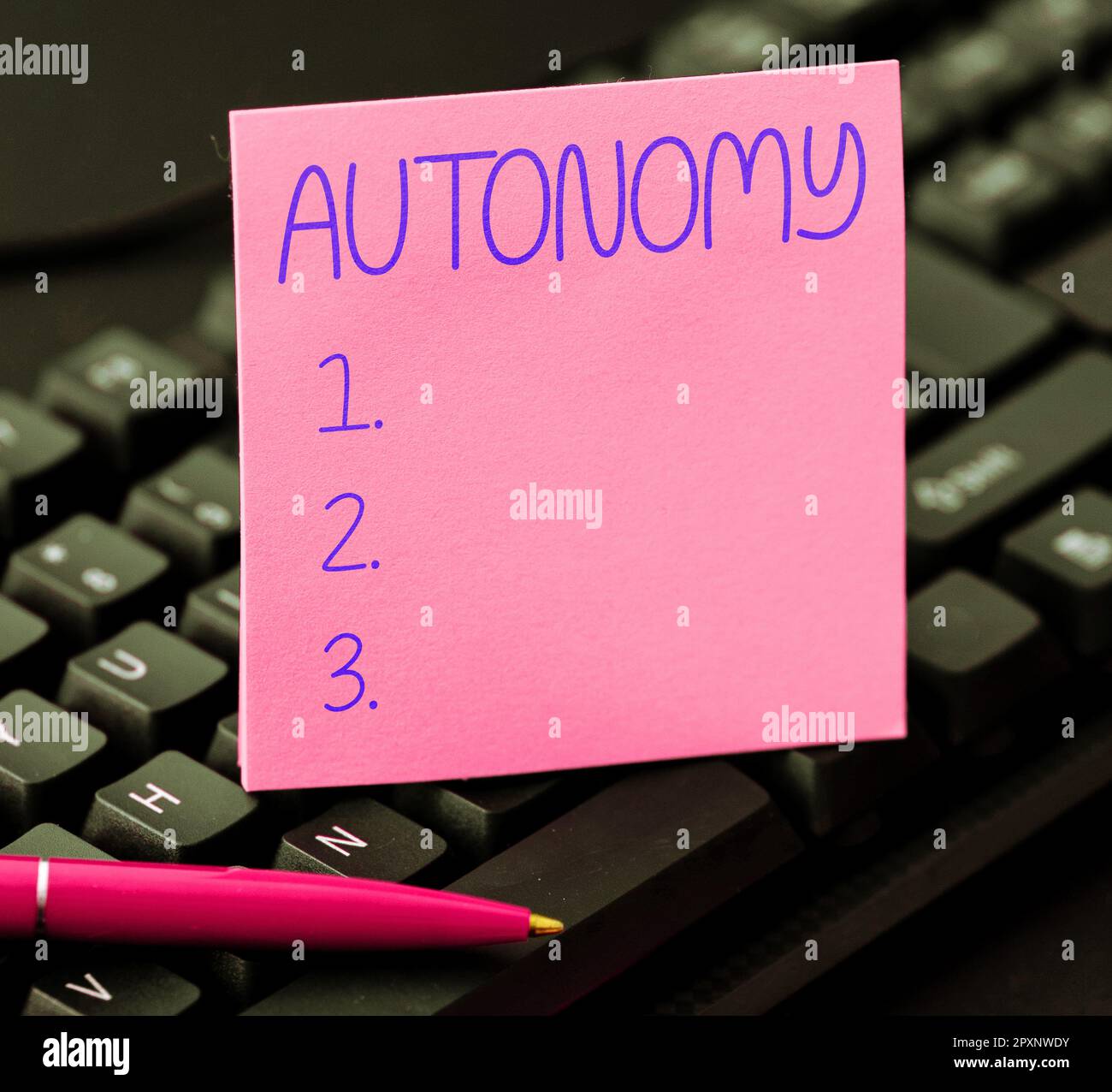 Hand writing sign Autonomy, Business idea vehicle that can guide itself without human conduction ...