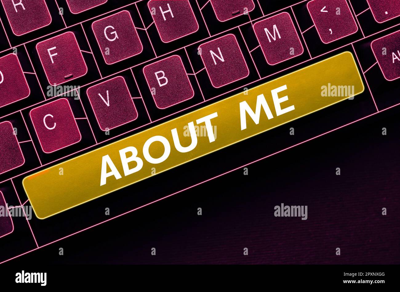 Hand writing sign About Me, Word for My Personal Characteristics ...