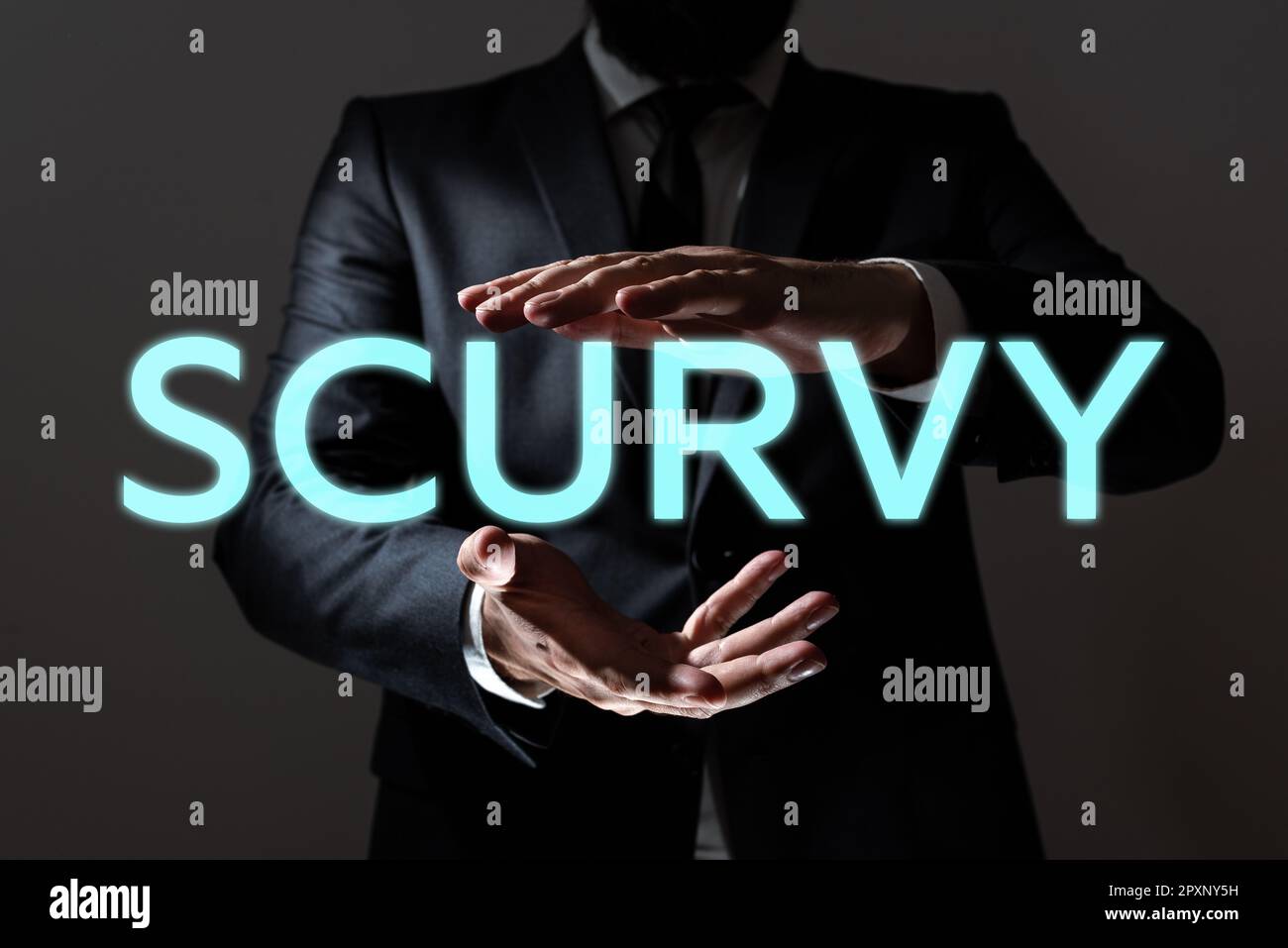 Hand writing sign Scurvy, Concept meaning disease caused by a lack of ...