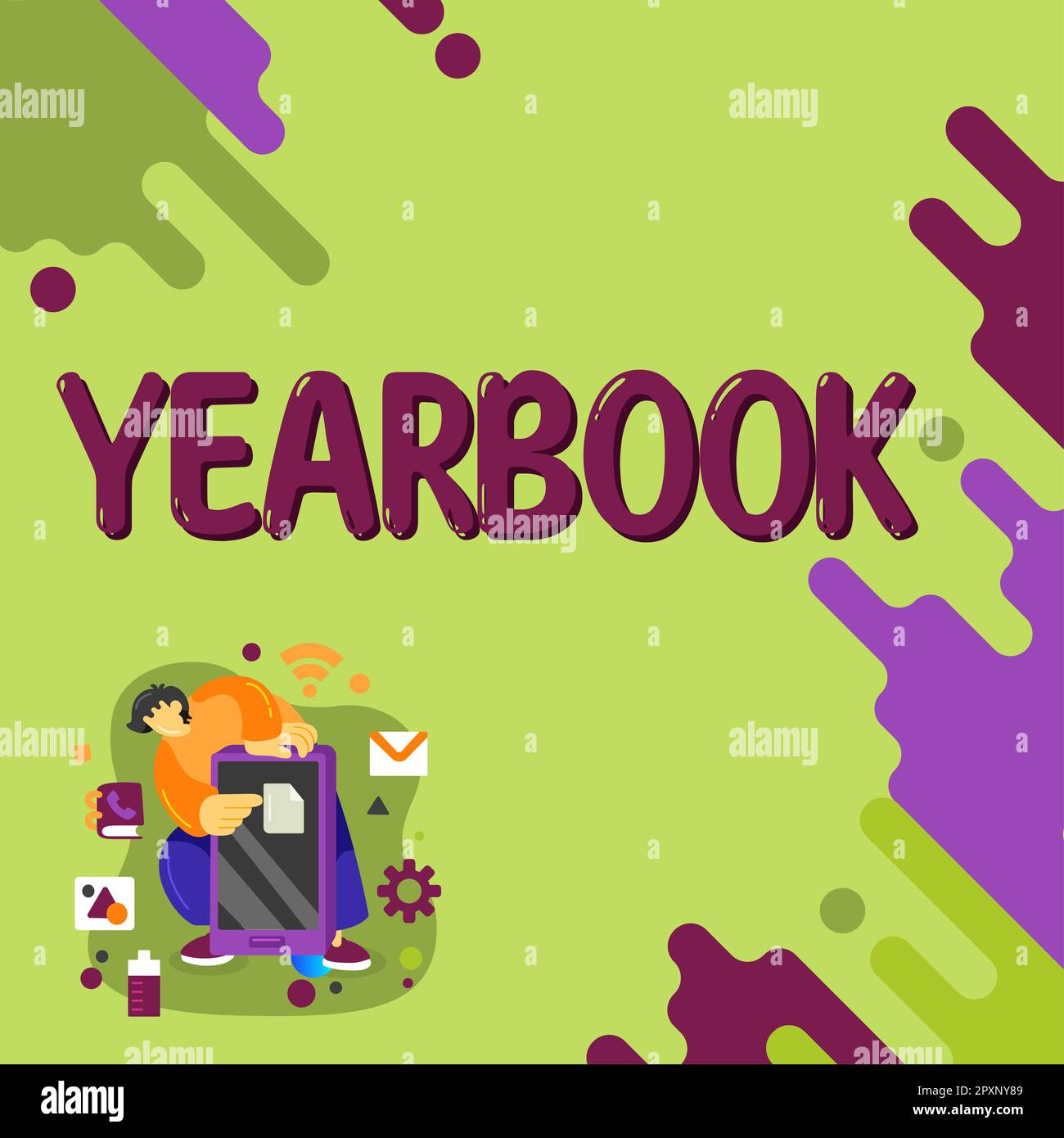 Text sign showing Yearbook, Word Written on publication compiled by ...