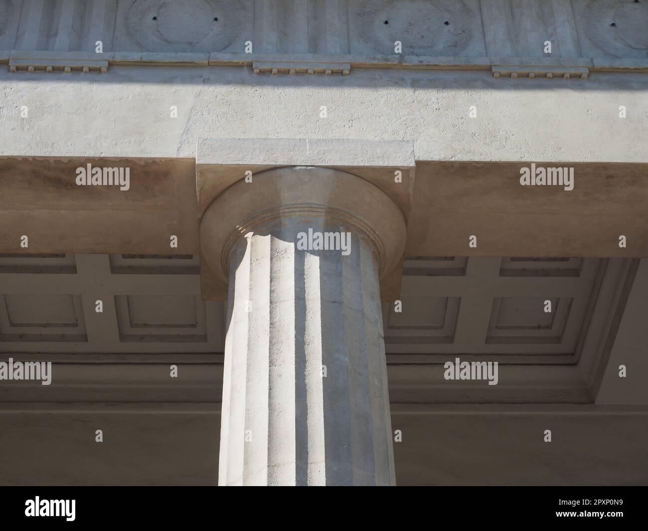 doric style column and capital used as architectural element Stock ...