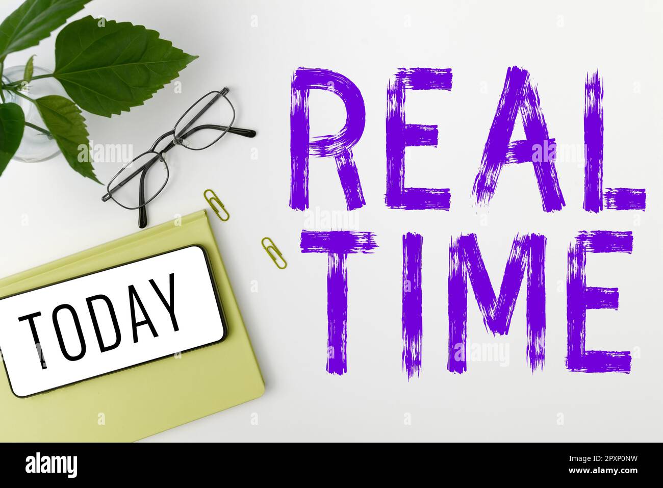 Conceptual display Real Time, Business concept the actual time during ...