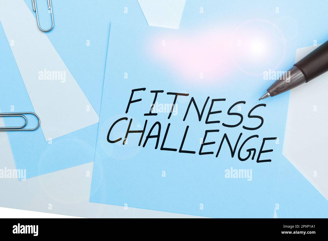 Text caption presenting Fitness Challenge, Word Written on condition of ...