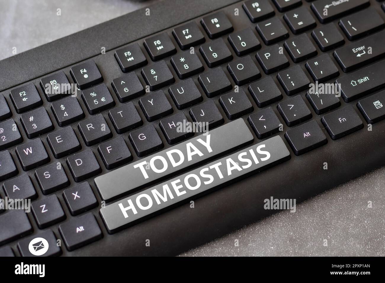 Sign displaying Homeostasis, Business overview the tendency toward a ...