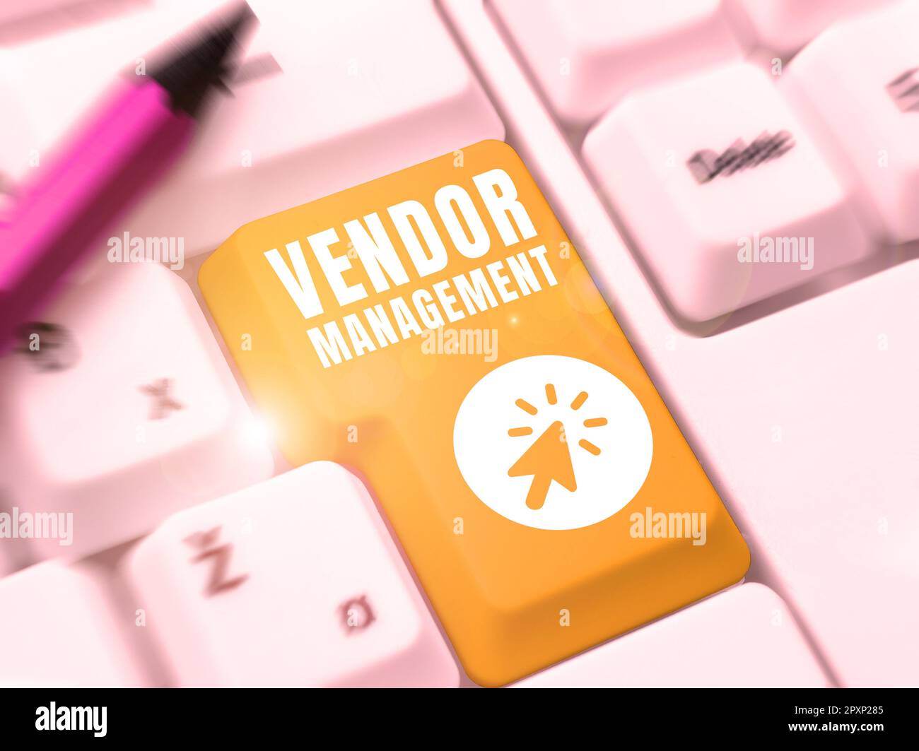 Hand writing sign Vendor Management, Concept meaning activities ...