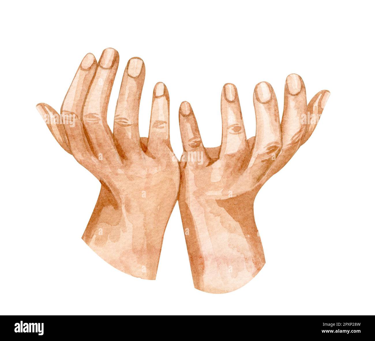 Watercolor hand illustration. Holding hands. Hope concept. charity ...