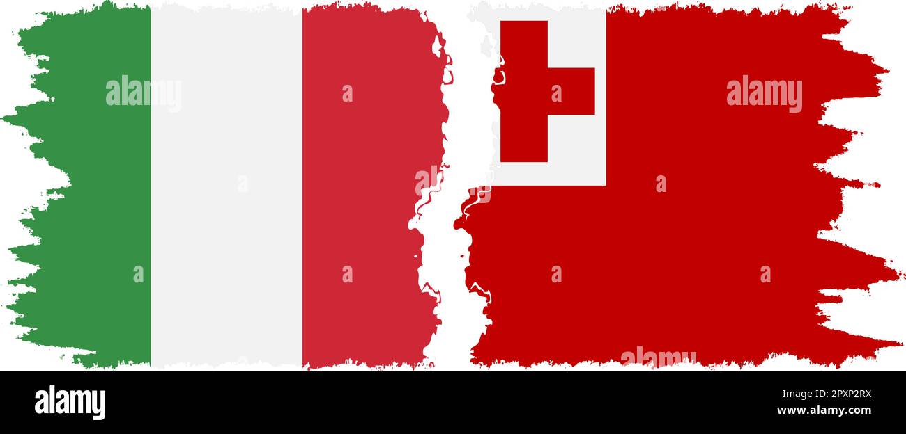 Tonga and Italy grunge flags connection, vector Stock Vector Image ...