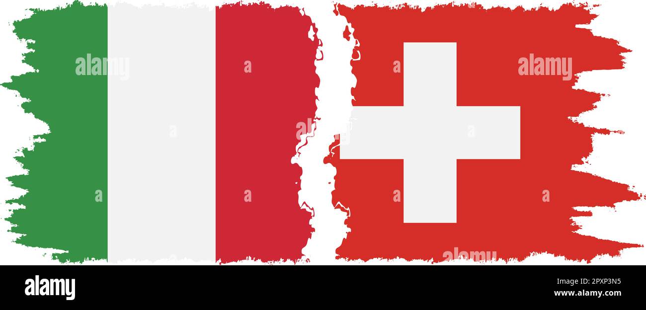 Switzerland and Italy grunge flags connection, vector Stock Vector ...