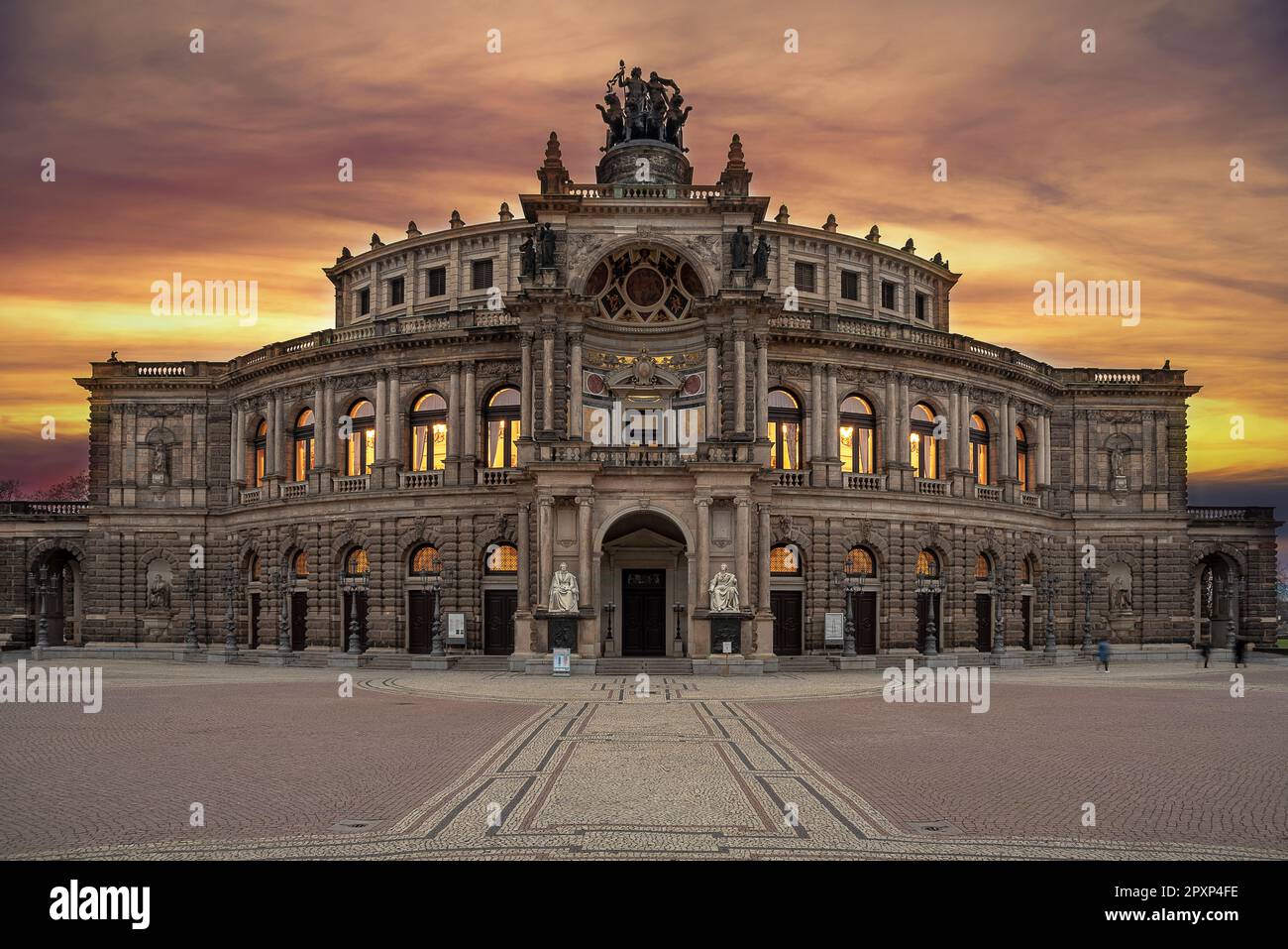 Old town of baroque Dresden, popular touristic attraction, Germany ...