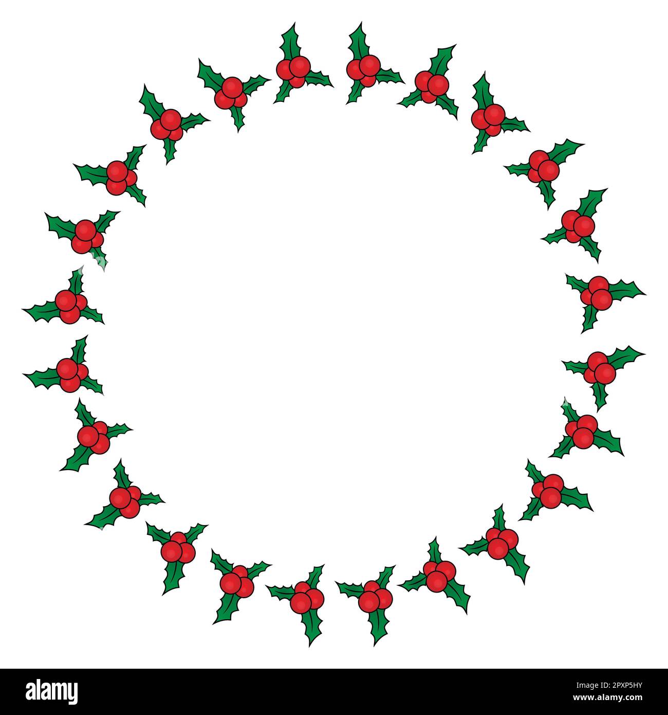 Christmas wreath with holly berries, holly wreath design, abstract ...