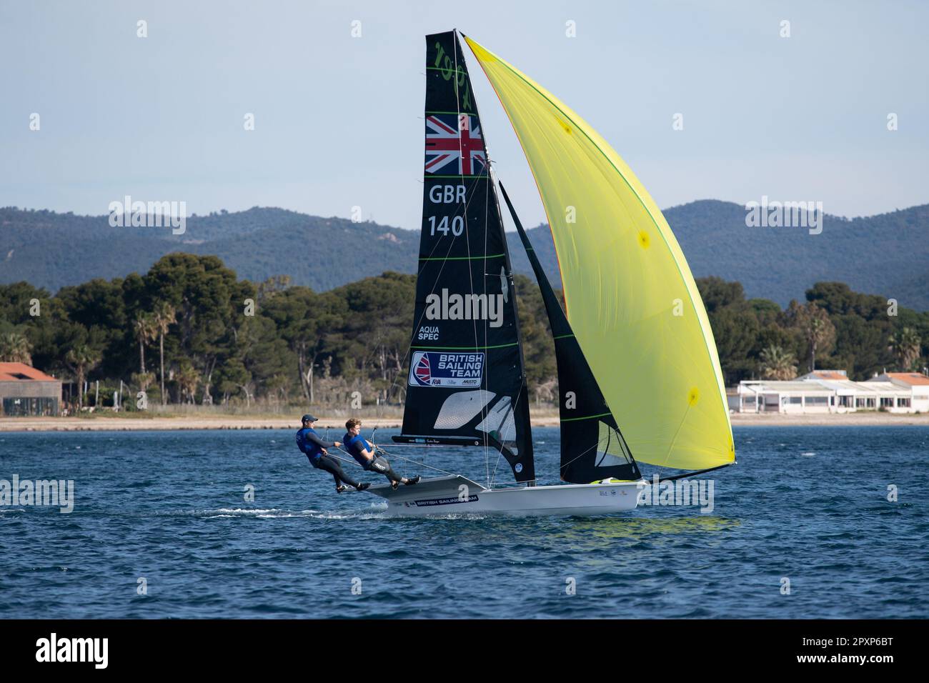 Hyeres, France. 25th Apr, 2023. British team (Nick Robins and Daniel ...