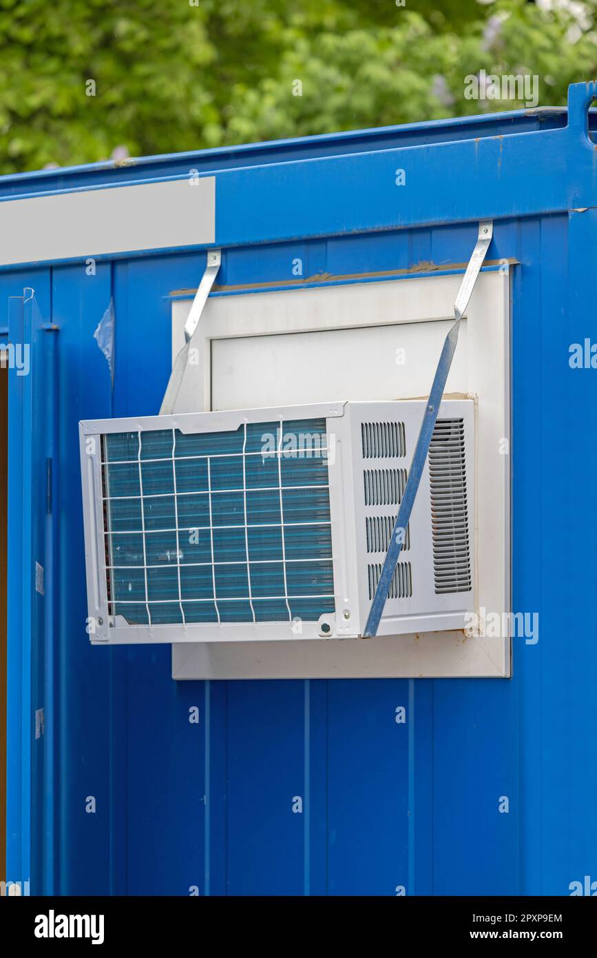 Window Mounted Air Conditioner Unit at Converted Cargo Container ...