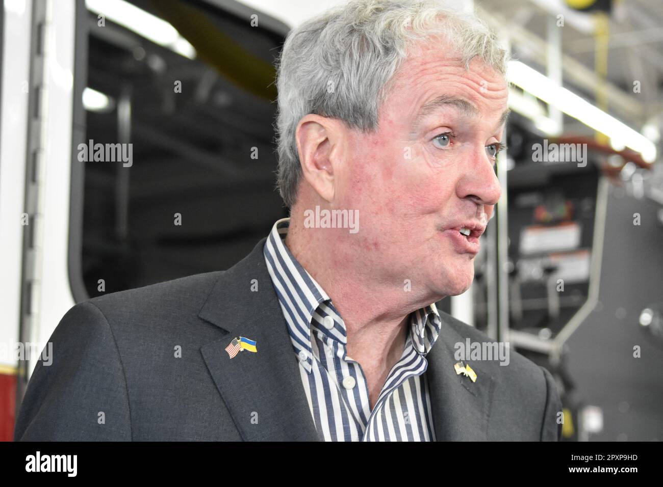 Governor Phil Murphy speaks to the media. Governor of New Jersey Phil ...