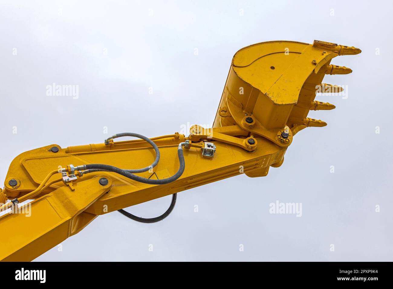 Excavator Digger Machine Bucket Up Position Over Sky Stock Photo - Alamy